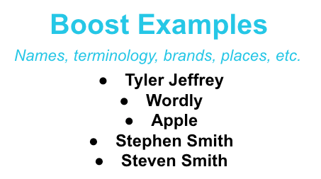 About the Boost List in Glossaries